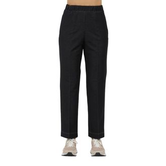 Max Mara Gerade Hose in Denim-Optik Jersey - - Trousers - Damen - Blau - S