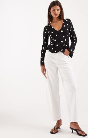 Vero Moda Billie - Jean ample &agrave; taille haute - Blanc &eacute;clatant