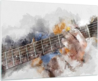 Arttor Bilder auf Glas 100x70cm Glasbild Gitarre Musik Groß Wanddeko Bild im Glas Schlafzimmer Küche Deko Wandbilder Dekoration Wohnzimmer Modern Wall Decor 