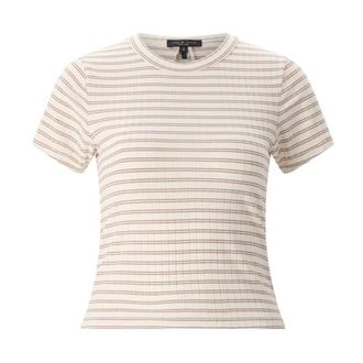 Rag & Bone Slub Striped T-Shirt - - Tops - Damen - Braun - XL