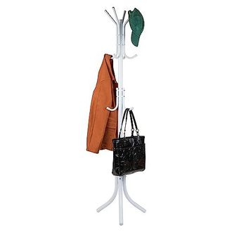 Mind Reader Alloy Collection, Coat Rack with 11 Hooks, Metal, 18 L x 18 W x 68.5 H, White
