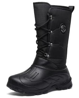 Pangolin Bottes de Neige Imperméables Homme Femme Hiver Grand Froid avec Doublure Amovible, Chaussures de Randonnée Neige Antidérapantes, Bottes Outdoor Noir 4