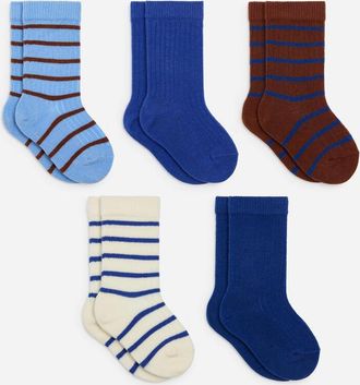 Arket 5 Paar Rippstricksocken F&uuml;r Babys -Blau