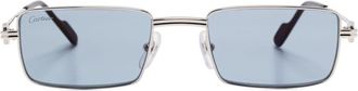 Cartier Sonnenbrille mit eckigem Gestell - Silber