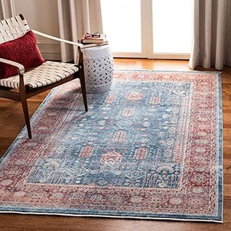 Safavieh Victoria Collection VIC997 Tapis dintérieur rectangulaire tissé dinspiration Vintage Bleu Marine/Rouge 152 x 244 cm