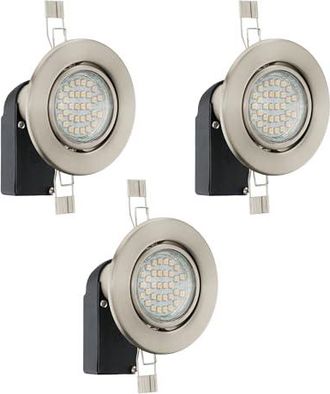 Eglo LED Einbaustrahler Einbauspot Led, Deckenspot, Stahl in nickel-matt, GU10 Fassung warmweiß