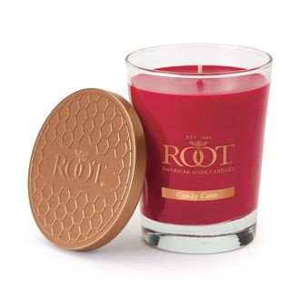 Root Candles Honeycomb Veriglass Scented Beeswax Blend Candle, Candy Cane