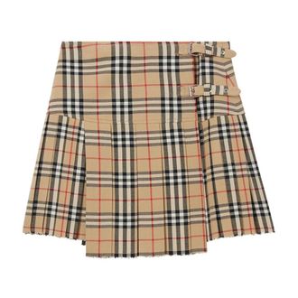 Burberry Femme, Jupes, Multicolore, Taille: 36 FR Check Pleated Mini Skirt
