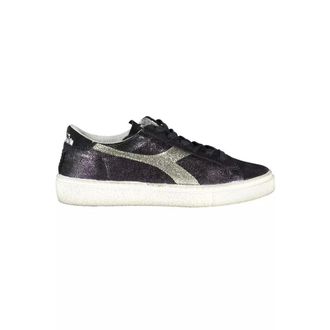 Diadora Femme, Chaussures, Noir, Taille: 35 1/2 EU Baskets Élégantes Noires avec Détails Contrastants