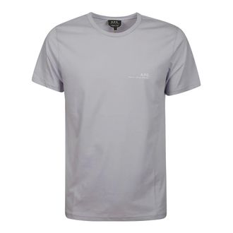 A.P.C. A.p.c., Homme, Tops, Gris, Taille: S T-Shirt Violet en Coton avec Logo