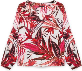Fiorella Rubino Femme, Blouses et Chemises, Rouge, Taille: 48 FR Foliage Print Blouse