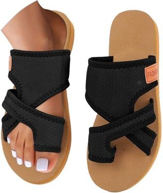 Generic Sandales orthopédiques pour femme avec soutien de la voûte plantaire, chaussures de marche décontractées et respirantes en maille creuse respirante po