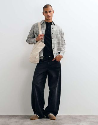 Only & Sons Kayce jean coupe barrel en denim noir