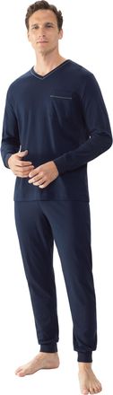 Mey Nachtwäsche Serie Pure Night Herren Schlafanzüge lang Yacht Blue 3XL(3XL)