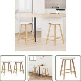 vidaXL vidaXL Gummibaumholz - Esszimmerst&uuml;hle 2 pcs Natur 46 x 37 x 63 cm Massives Gummiholz