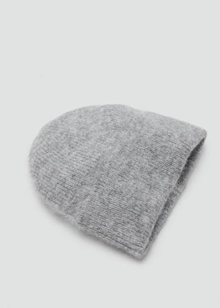 Mango Bonnet maille c&ocirc;tel&eacute;e gris chin&eacute; moyen - Femme - Taille unique - MANGO