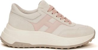 Hogan Low-Top Sneaker - Hi Fi H Pink And Ivory Suede - Gr. 38 (EU) - in Beige - für Damen