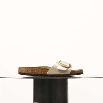Birkenstock Madrid Beige Slipper Mit Gro&szlig;er Schnalle