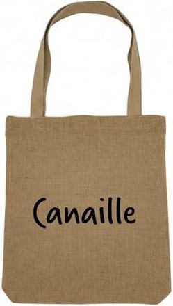 Fabulous Sac Shopping Tote Bag Aspect Lin - Canaille Surnom Femme Dr&ocirc;le - Sac de Courses Toile Epaisse 360g Beige Naturel Cabas Port&eacute; Epaule Solide Imprim&eacute; en 