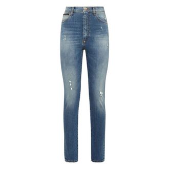 Philipp Plein Super High Waist Jegging Dragon - - Jeans - Damen - Blau - W25