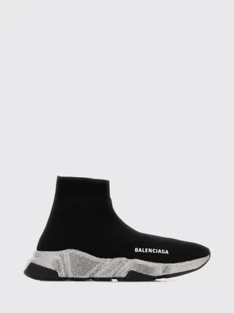 Balenciaga Baskets montantes Speed effet chaussette en maille avec strass