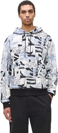 Karl Lagerfeld Karl Lagerfeld Jeans Homme Sweat &Agrave; Capuche Imprim&eacute; Integral Relaxed Coupe Relax&eacute;e, Multicolore, L