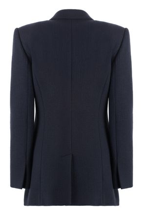 Chlo&eacute; Womens Double-Breasted Virgin Wool Jacket Blue