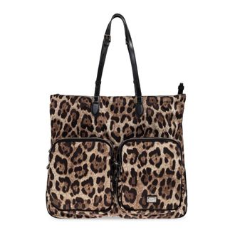 Dolce & Gabbana Nylon-Tasche mit Leopardenmuster - - Bags - Herren - Braun - ONE SIZE