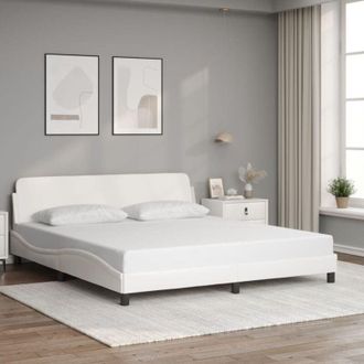 vidaXL Bettgestell Dover Wei&szlig; 180x200 cm Kunstleder Vidaxl