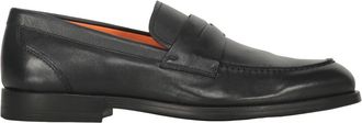 Santoni Homme, Chaussures, Noir, Taille: 43 1/2 EU Mocassins en cuir