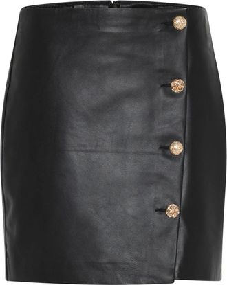 Bruuns Bazaar Femme, Jupes, Noir, Taille: 44 FR Leather Skirts
