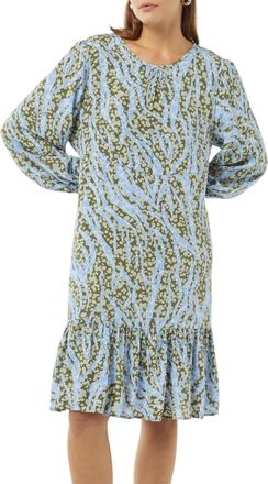 Comma Kleid mit Volants und Allover Print