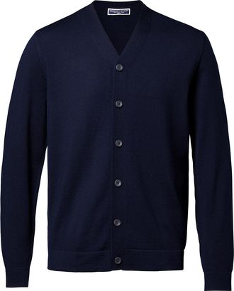 CHARLES TYRWHITT Merino-Strickjacke - Marineblau