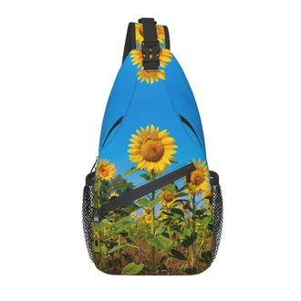 AOOEDM Sunflower Sling Bag Lässiger Crossbody-Schulterrucksack Brust Lässiger Tagesrucksack Blumentasche für den Außenbereich