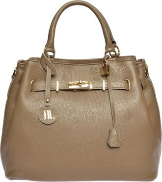 Anna Luchini Beiger Lederhandtasche