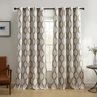Elrene Home Fashions Renzo Ikat Geometrischer Raumverdunkelungs-Fenstervorhang, Wohnzimmer und Schlafzimmer, Vorhang mit &Ouml;sen, 132,1 x 241,3 cm, 1 Paneel, Na