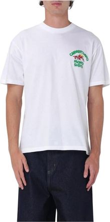 Carhartt Work in Progress Homme, Tops, Blanc, Taille: S T-shirt à Manches Courtes Confortable avec Imprimé Graphique