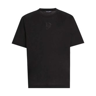 Dolce & Gabbana Casual Baumwoll T-Shirt in Schwarz - - Tops - Herren - Schwarzk - 2XL