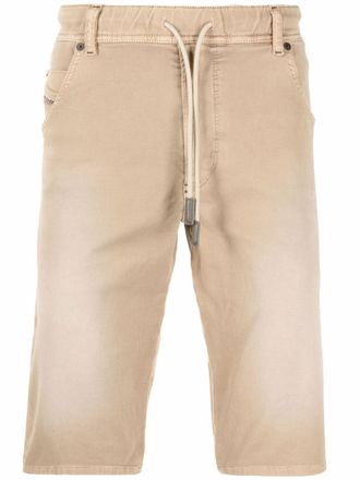 Diesel short en jean &agrave; taille &agrave; lien de resserrage - Tons neutres
