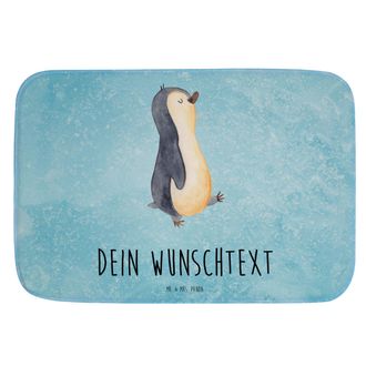 Mr. & Mrs. Panda Personalisierte Badematte Pinguin marschieren - Geschenke, Unausgeschlafen, Badtextilien, Pinguine, Bruder, Applaus, Familie, Duschvorlage, Bad Teppic