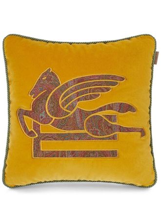 Etro Home coussin brod&eacute; &agrave; motif cachemire en jacquard - Jaune