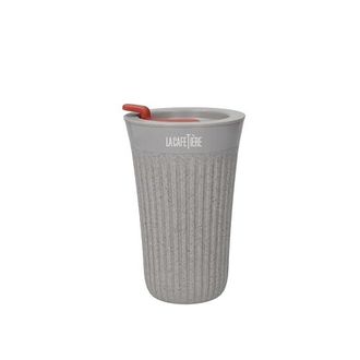 La Cafetière The Beanie Mehrweg-Kaffeebecher, isolierter Reisebecher mit bequemem Griff und auslaufsicher, 90% recycelte Kaffeeschalen, 340ml, Bunt