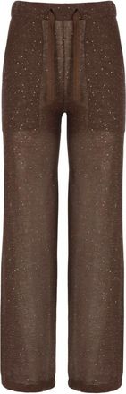 KANGRA Femme, Pantalons, Brun, Taille: 38 FR Pantalon Orn&eacute; de Sequins