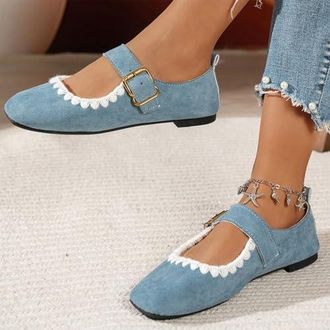 Generic Chaussures Mary Jane pour femme - Coupe large - Style d&eacute;contract&eacute; - Couleur unie - &Eacute;l&eacute;gantes - Confortables - Pliables - L&eacute;g&egrave;res et respirantes - Ball