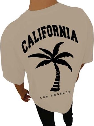 Generic T-shirts hommes coton col rond l&eacute;ger d&eacute;contract&eacute; haut confortable respirant coupe ample d&eacute;contract&eacute; hommes t-shirts d&eacute;t&eacute; mode t-shirts de sport, kaki,