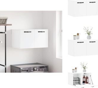 vidaXL Wandschrank Weiß 60x36,5x35 cm Holzwerkstoff - Hängeschrank - Wandschrank - Weißer Schrank - Aufbewahrungsraum - Wohnzimmermöbel
