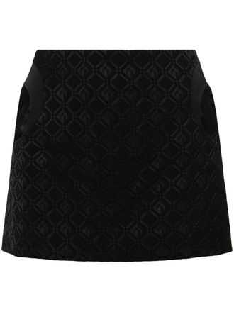 Marine Serre minijupe &agrave; logo en jacquard - Noir