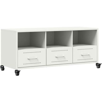vidaXL TV-Schrank Wei&szlig; 100,5x39x43,5 cm Stahl - Vidaxl