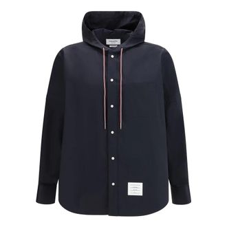 Thom Browne Kapuzen-Nylon-Armband-Hemdjacke - - Jackets - Herren - Blau - S