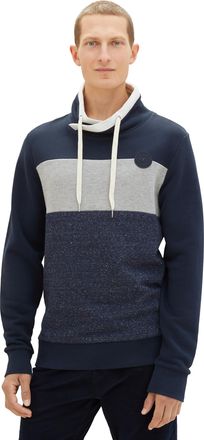 Tom Tailor Herren 1037761 Colorblock Snood Sweatshirt, 10668-sky Captain Blue, S